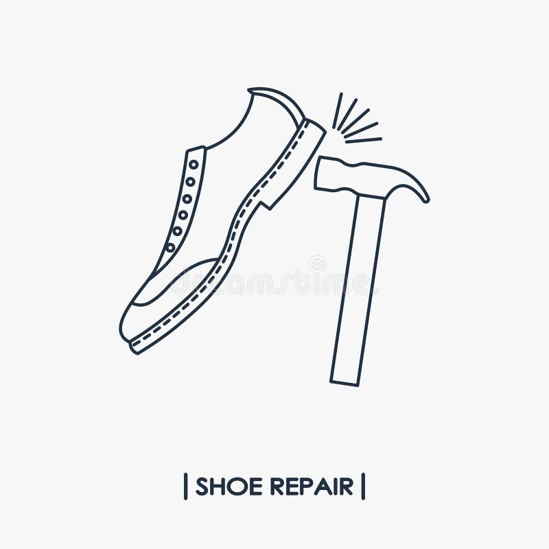 Shoe repair icon stock vector. Illustration of hammer - 94164295
