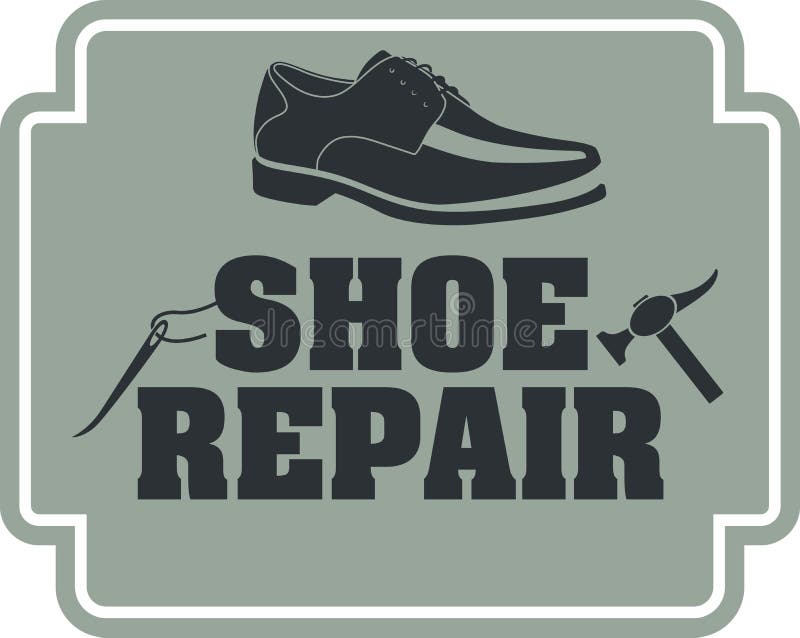 Shoe Repair Sign. Service Advertisement Stock Vector - Illustration of ...