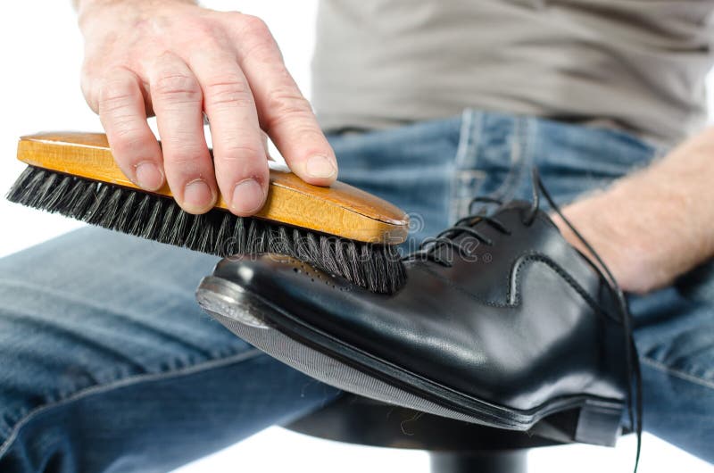 Shoe shining stock photo. Image of black, sitting, polish - 59014800