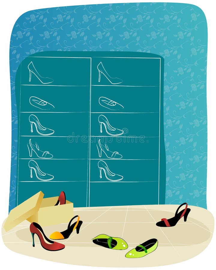 Shoe shop illustration stock vector. Illustration of accessory - 25659426