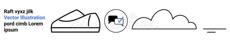 Minimalist Icons Featuring Shoe, Speech Bubble, Cloud, and Underline ...