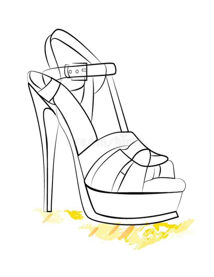 Shoe vector drawing stock illustration. Illustration of style - 136550237