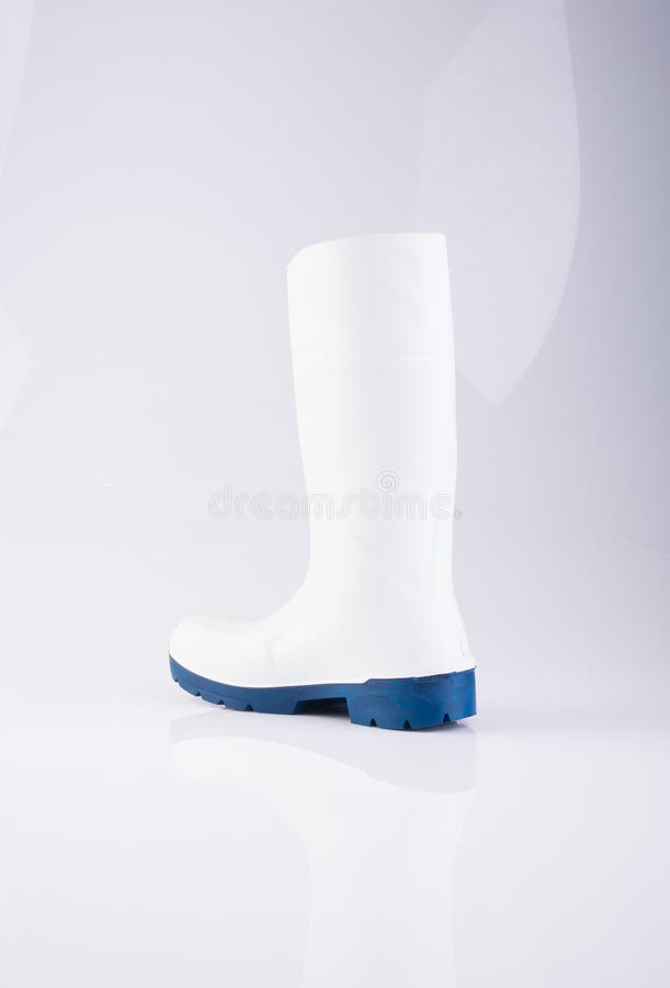Shoe or White Color Rubber Boots on a Background. Stock Image - Image ...