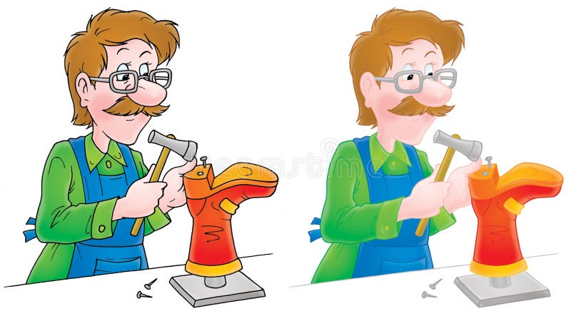 Shoemaker stock illustration. Illustration of mending - 17359704