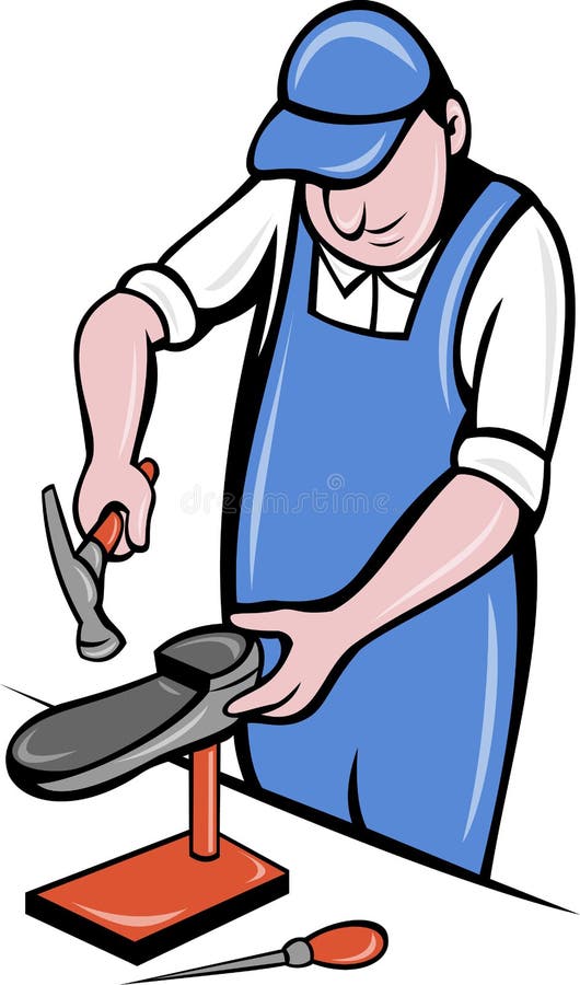 Shoemaker Cobbler Circle Cartoon Stock Vector - Illustration of shoe ...