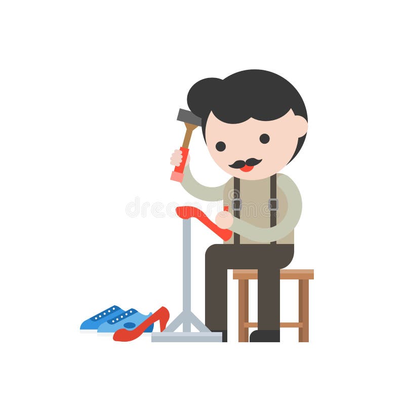 Shoemaker, Cute Character Professional Set, Flat Design Stock Vector ...