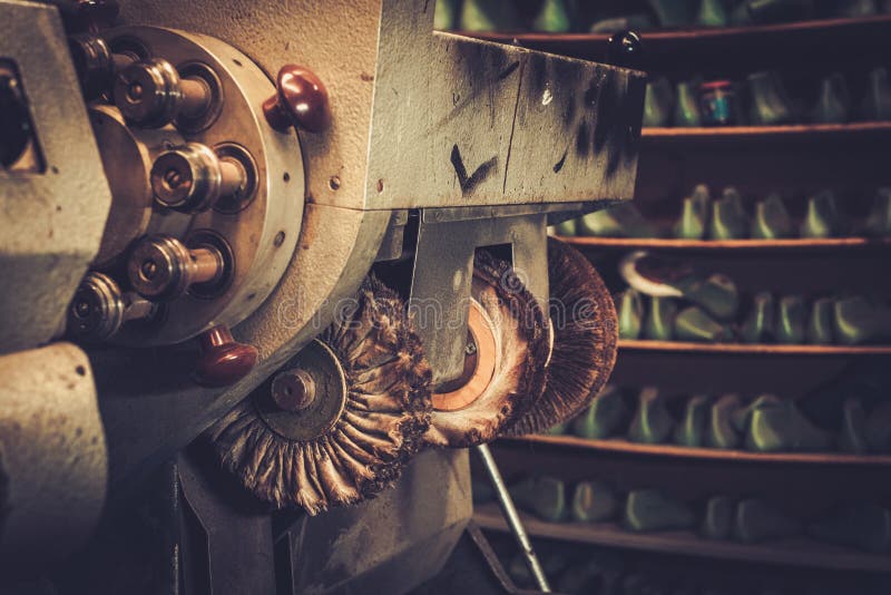 Shoemaker Studio Craft Polishing Machines. Stock Image - Image of ...