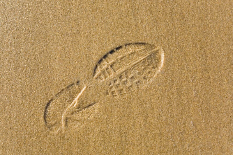 Shoeprint on sand stock image. Image of ground, summer - 4183849
