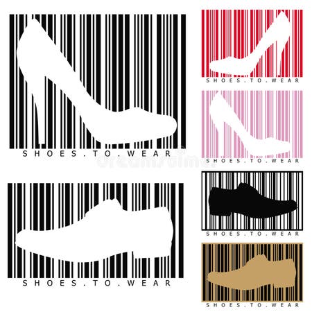 Shoes and barcodes stock vector. Illustration of brown - 20055046