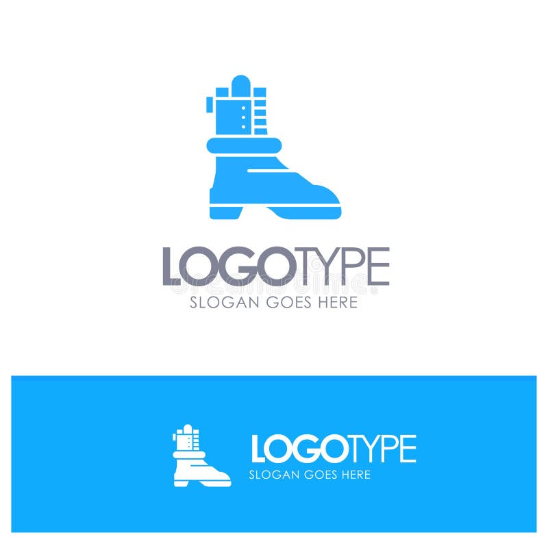 Shoes, Boot, American Blue Solid Logo with Place for Tagline Stock ...