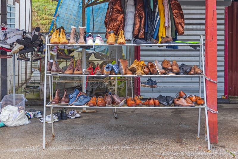 Shoes Boots Rack stock photo. Image of pairs, shop, style - 238043166