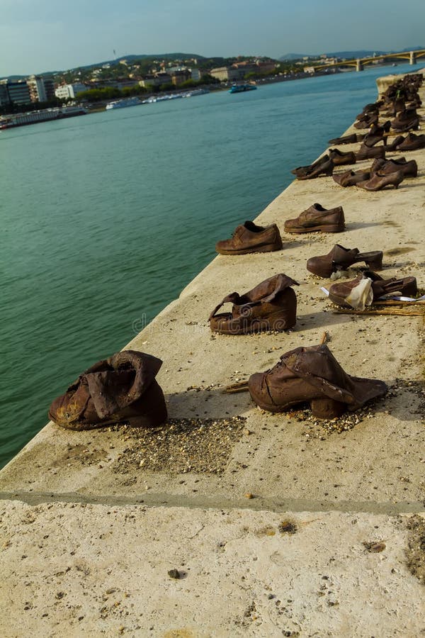 Shoes on the Danube Bank editorial stock photo. Image of magyar - 61615478