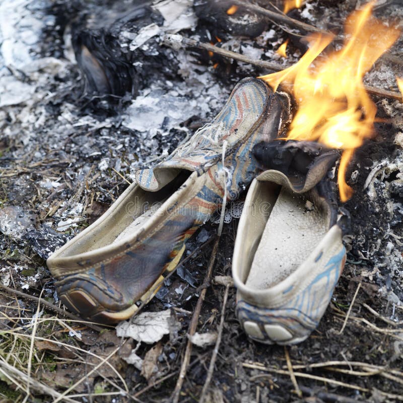 Shoes in Fire stock image. Image of accessories, focus - 69622037