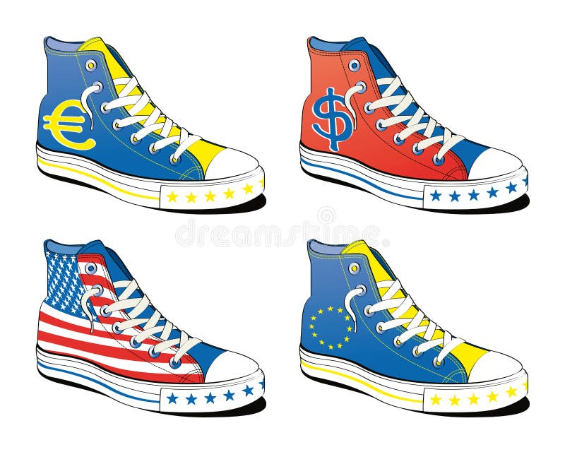 Shoes with flag stock vector. Illustration of canada, flag - 5004970