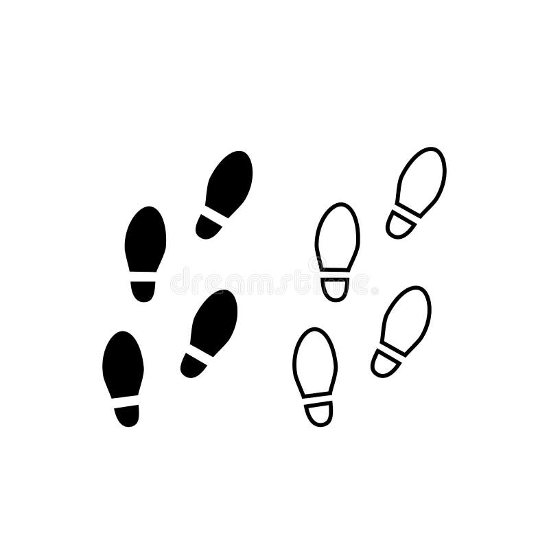 Shoes Footsteps Icon. Vector Stock Vector - Illustration of paint ...