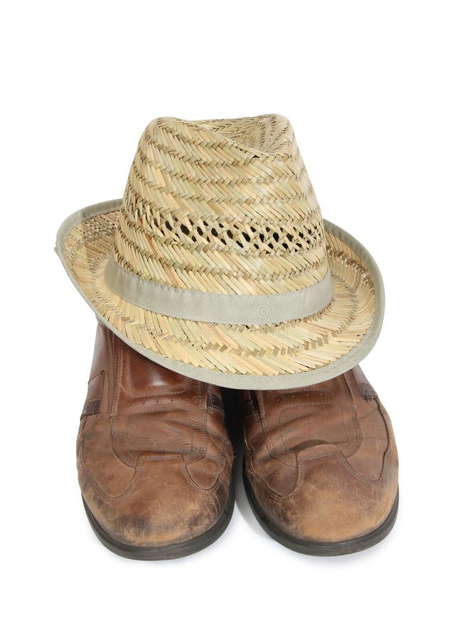 Shoes and hat one stock image. Image of vintage, leather - 120795659
