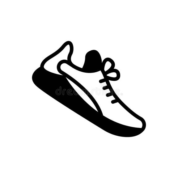 Black Solid Icon for Shoes, Run and Sport Stock Vector - Illustration ...