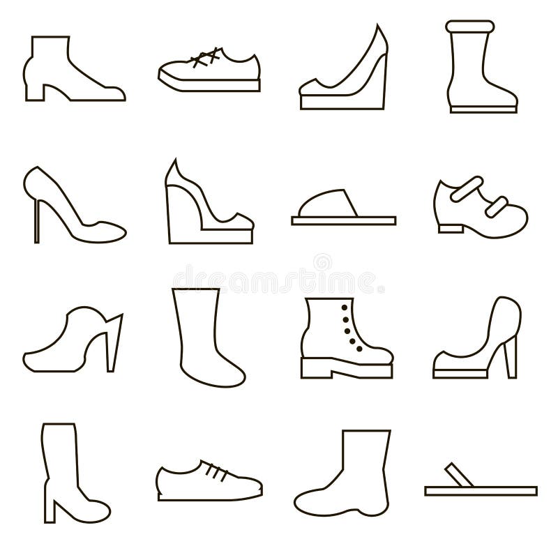 Different Shoes Line Stock Illustrations – 853 Different Shoes Line ...
