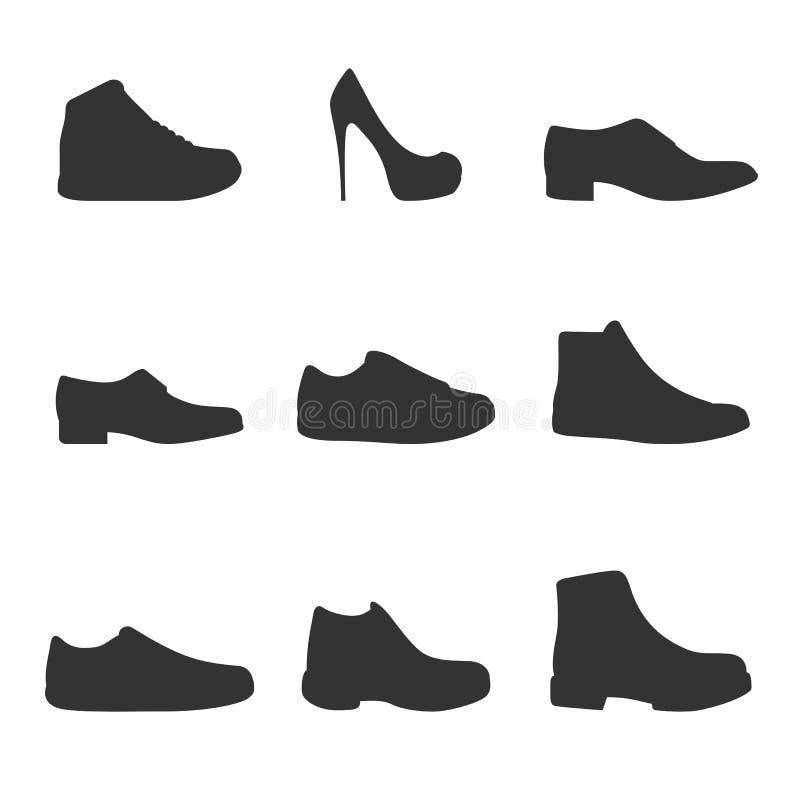 Shoes icons stock illustration. Illustration of pictogram - 98601378