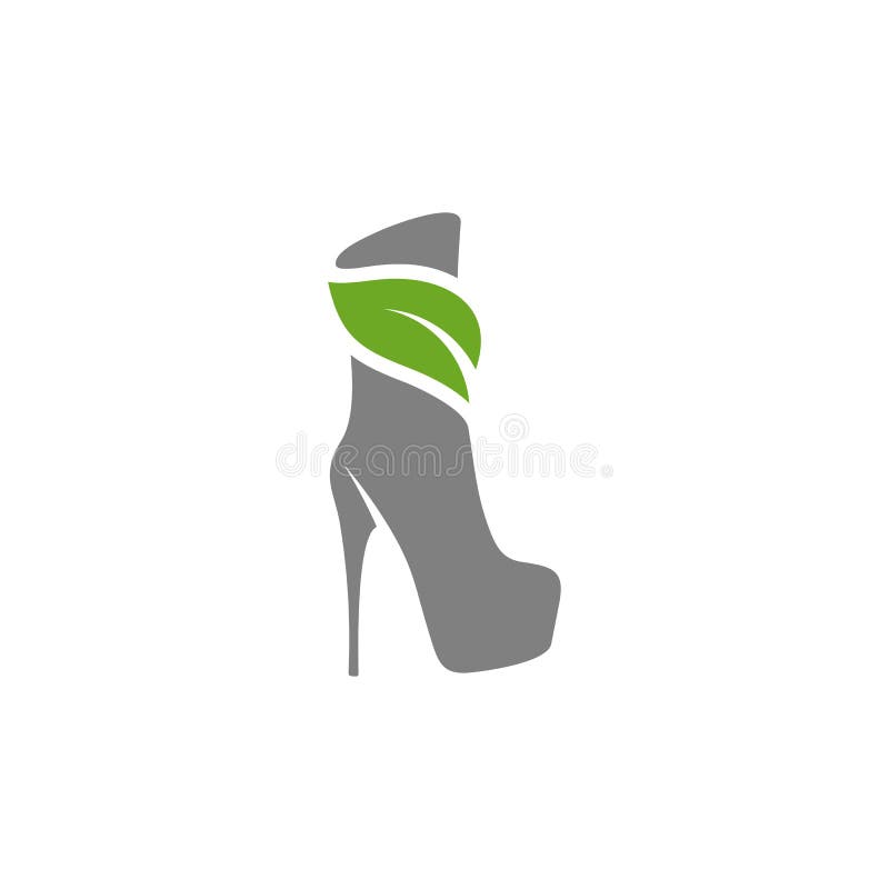 Set of Shoes with Leaf Logo Design Concept Vector Template, Icon Symbol ...