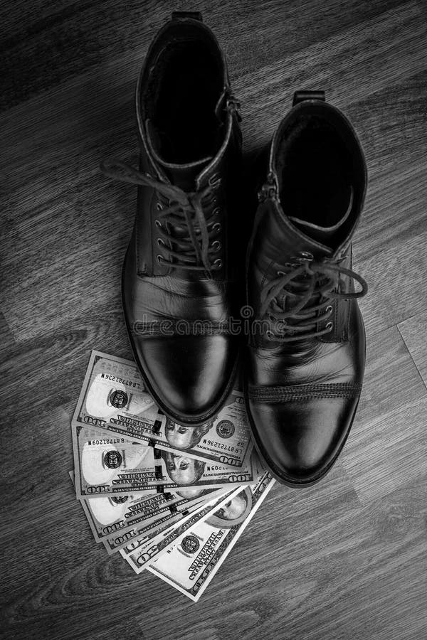 Shoes and money stock photo. Image of elegance, dollars - 63227074