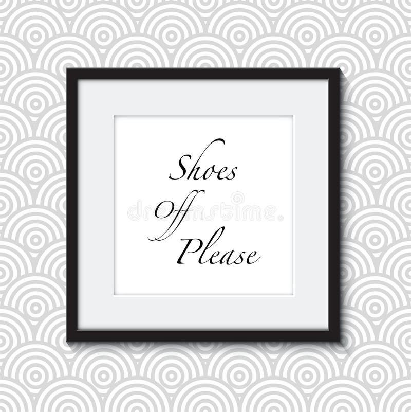 Shoes off please frame stock vector. Illustration of shadow - 112259529
