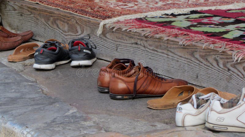 Shoes Outside Mosque during Prayer Editorial Stock Image - Image of ...