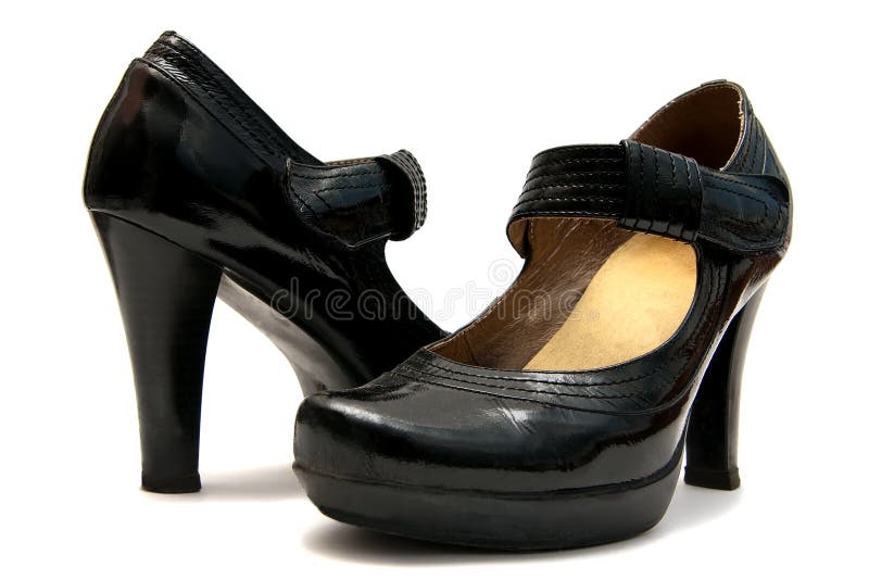Shoes with Platforms and Heels Stock Image - Image of front, close ...