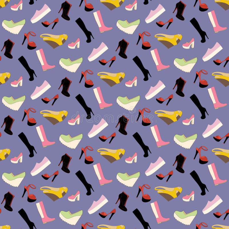 Shoes seamless pattern stock vector. Illustration of female - 93273644