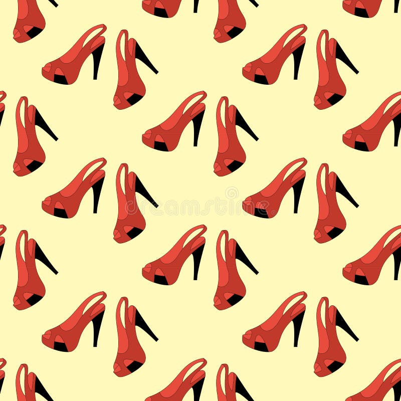 Shoes seamless pattern stock vector. Illustration of female - 93273644
