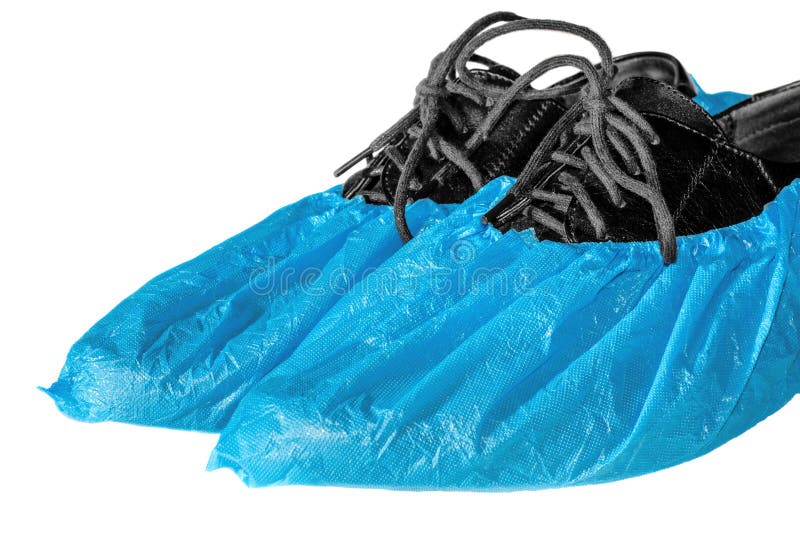 Shoes in shoe covers stock photo. Image of shoe, safety - 81340338