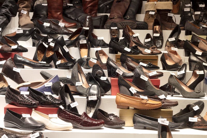 Shoes in the shop stock image. Image of horizontal, department - 21512395
