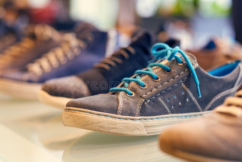 Shoes shop - collection stock image. Image of boot, shelf - 85626005