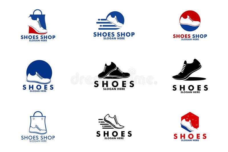 Shoes Shop Logo Set, Shoes Logo Design Vector Stock Vector ...