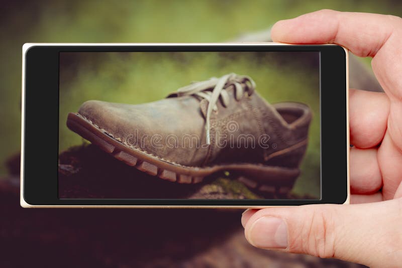 Shoes on Smartphone Screen. Stock Photo - Image of screen, footwear ...