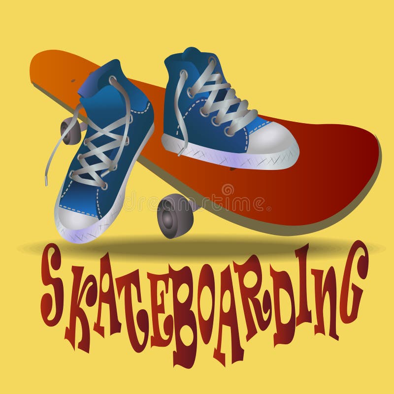 Shoes Stand on a Skateboard, Vector Stock Vector - Illustration of ...