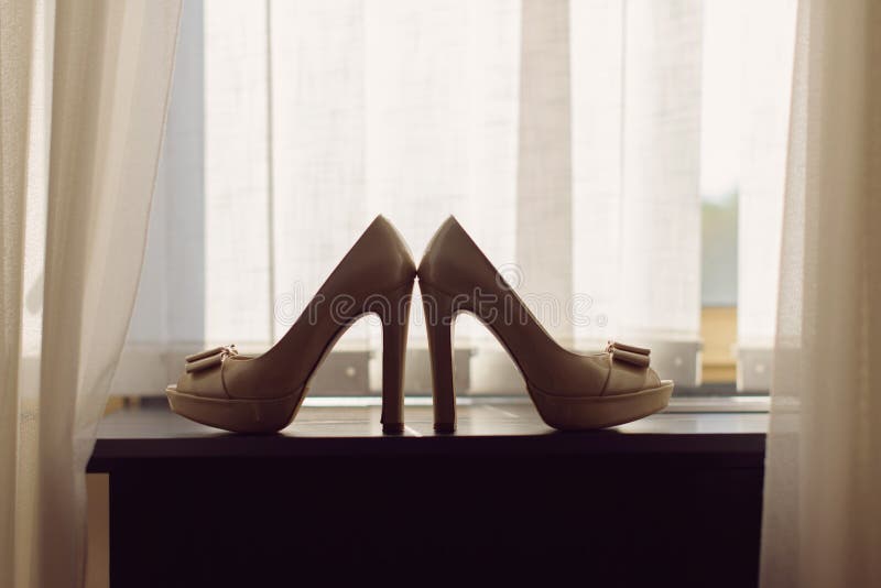 Shoes on Table stock image. Image of celebration, married - 48219245