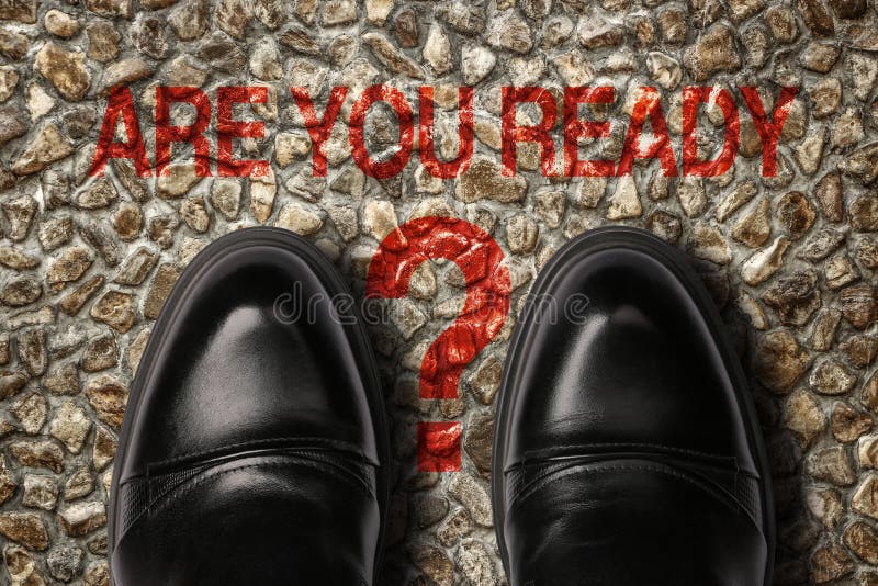 Shoes with Text are You Ready Stock Photo - Image of investment ...