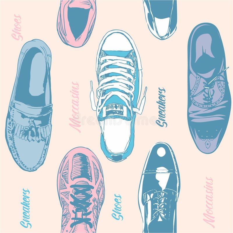 Set of Different Shoes Isolated Stock Illustration - Illustration of ...