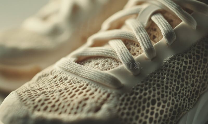 The Shoes are White and Have a Lace-up Design Stock Photo - Image of ...