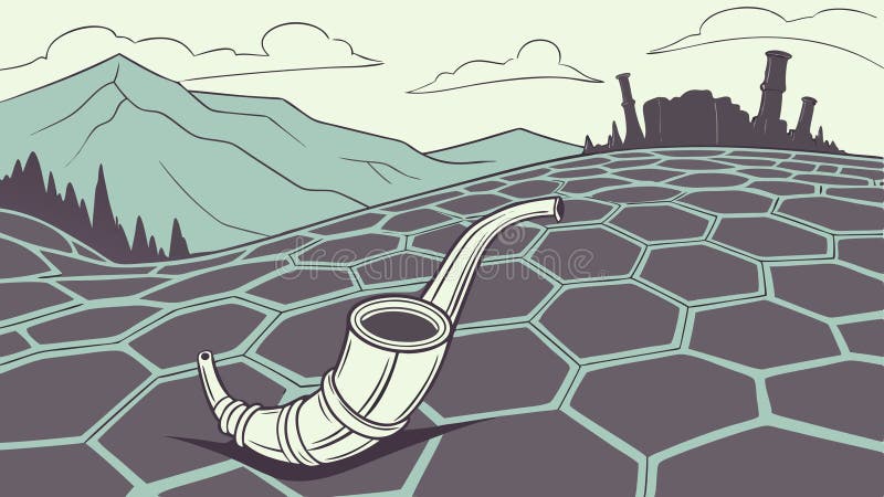 Shofar Horn on Geometric Pattern Landscape, Vector Design Generative AI ...