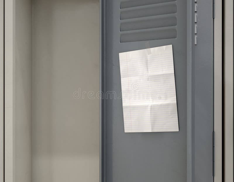 Shool Locker with Blank Note Stock Illustration - Illustration of blank ...