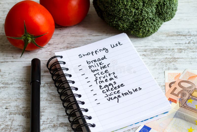 Shooping list stock photo. Image of memorize, kitchen - 45241892