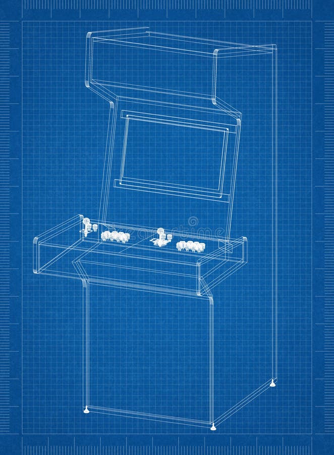 Arcade Game Architect Blueprint Stock Image - Image of drawing ...