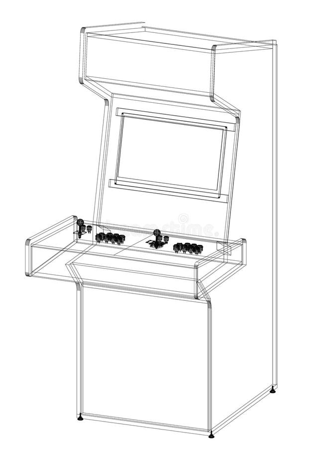 Arcade Game Architect Blueprint Stock Image - Image of drawing ...