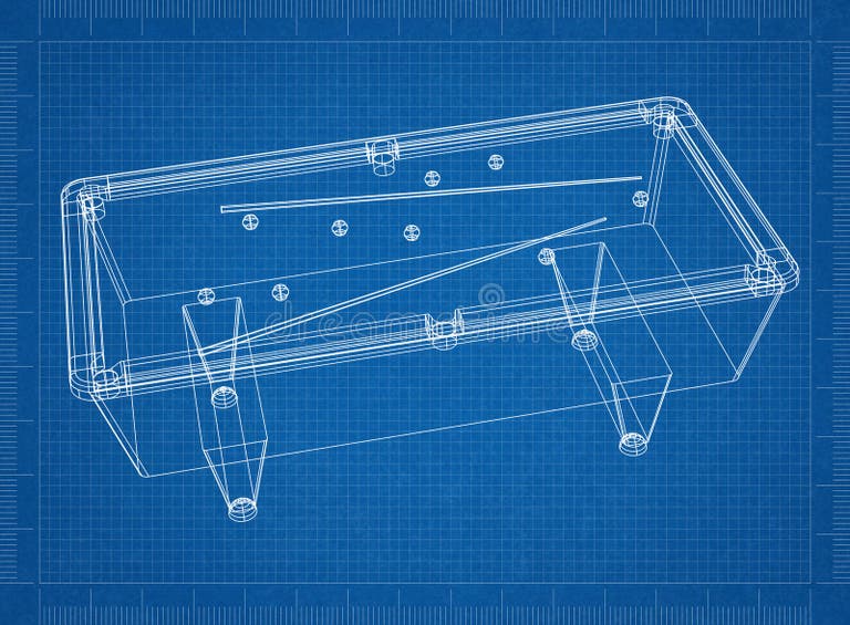 Billiard Pool Table 3D Blueprint Stock Illustration - Illustration of ...