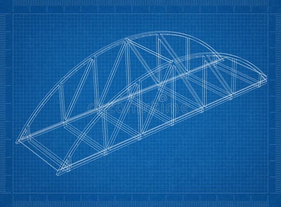 Bridge Architect blueprint stock illustration. Illustration of ...