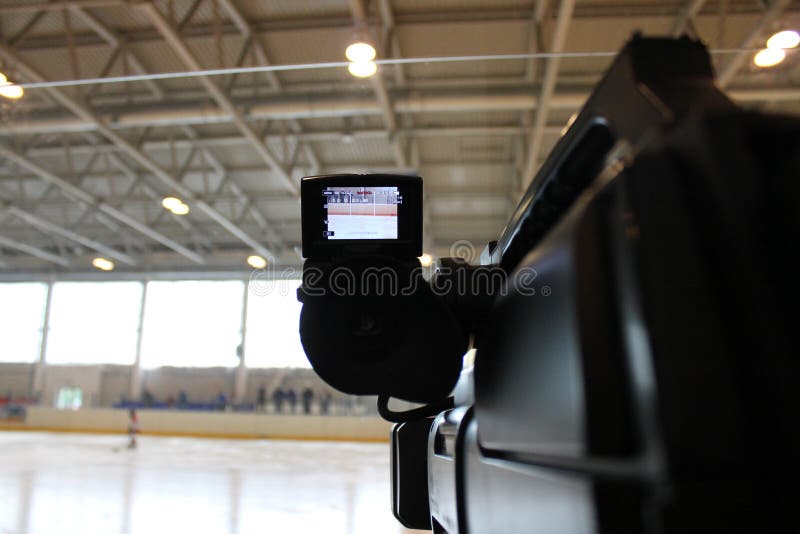Shoot Camera the Hockey Game Stock Photo - Image of video, viewfinder ...