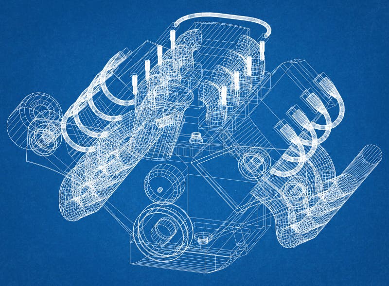 Car Engine Blueprint Stock Illustrations – 5,680 Car Engine Blueprint ...