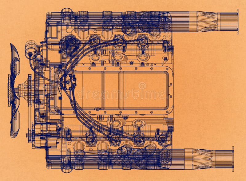 Car Engine Blueprint Stock Illustrations – 5,680 Car Engine Blueprint ...